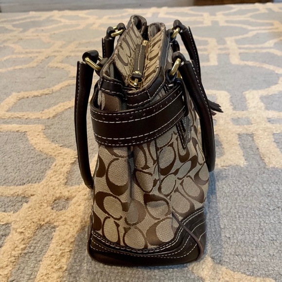 Coach | Bags | Coach Tassel Shoulder Bag In Signature Print | Poshmark